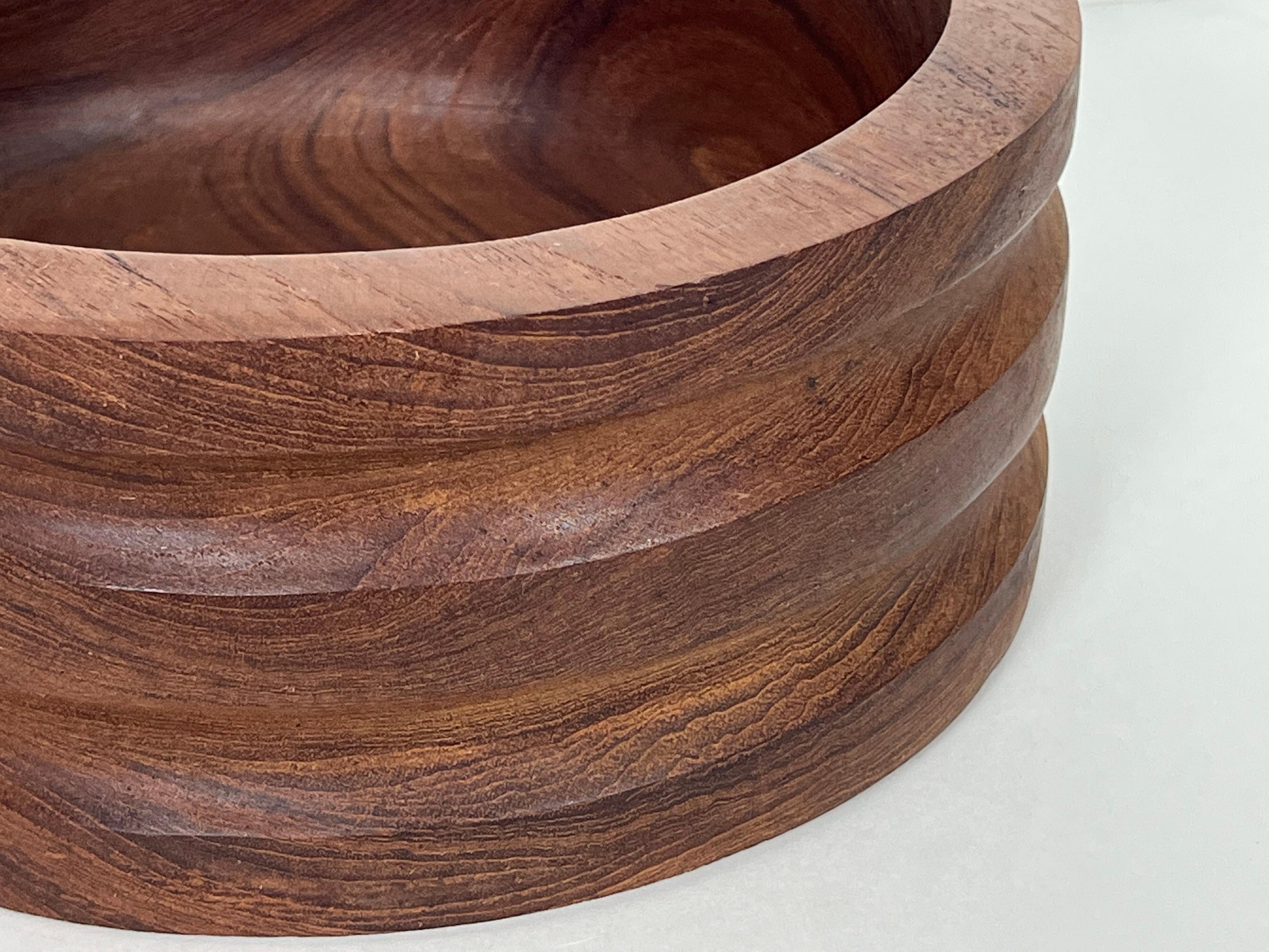 Large Vintage Scandinavian Fluted Teak Bowl For Sale at 1stDibs | teak ...
