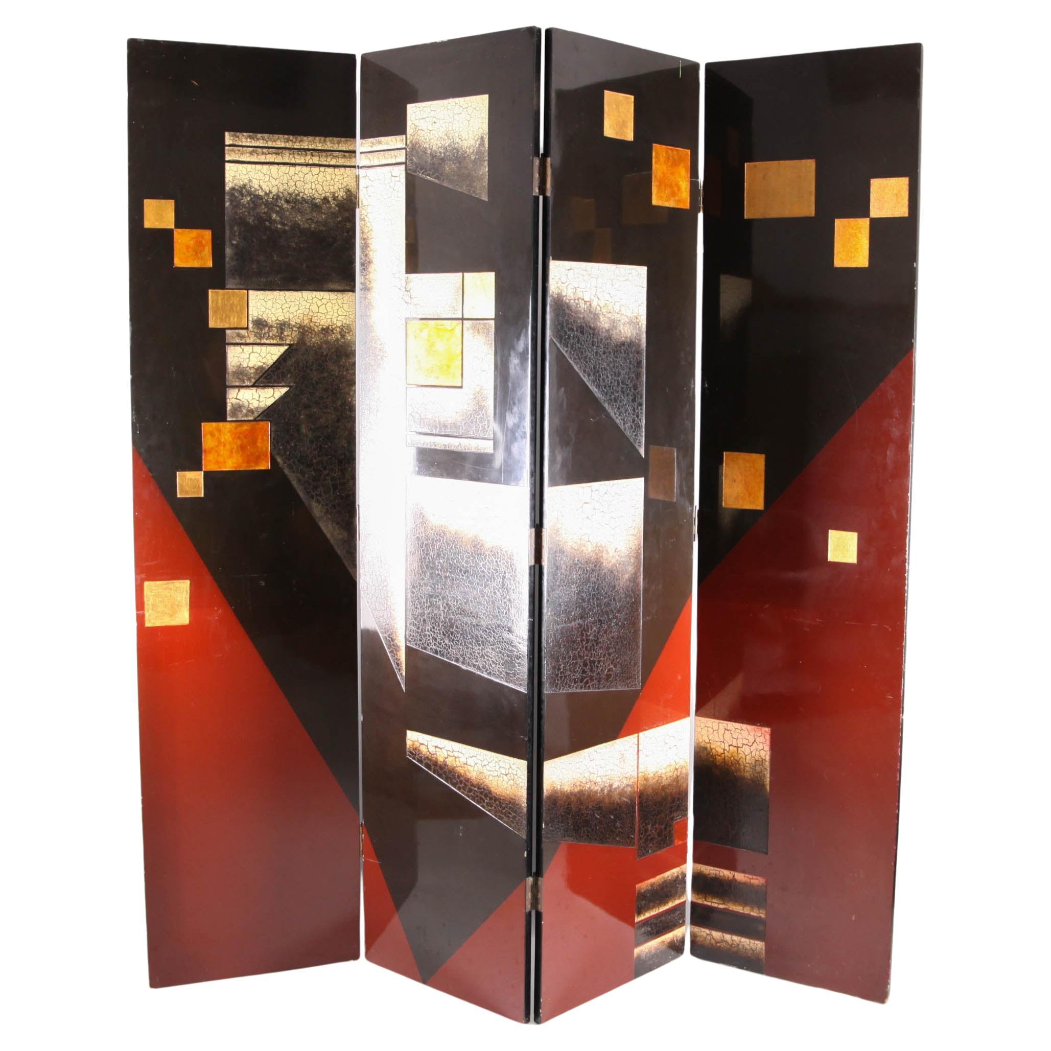 Vintage Lacquered Screen at 1stDibs