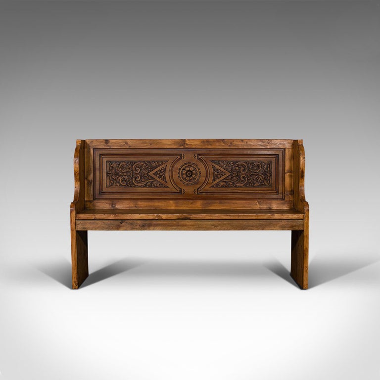 Large Vintage Settle, French, Provincial, Bench, Pew, Midcentury, circa ...