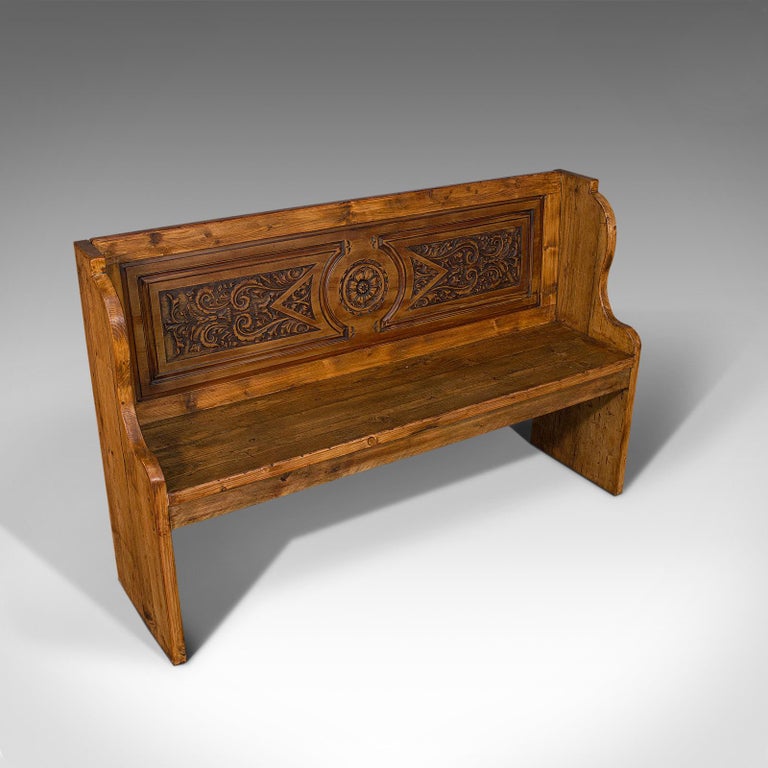 Large Vintage Settle, French, Provincial, Bench, Pew, Midcentury, circa ...