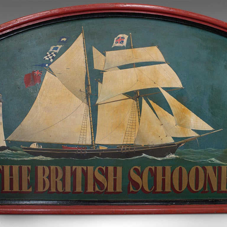 Large Vintage Ship Pub Sign, English, Pine, Bar, Billboard, Maritime ...