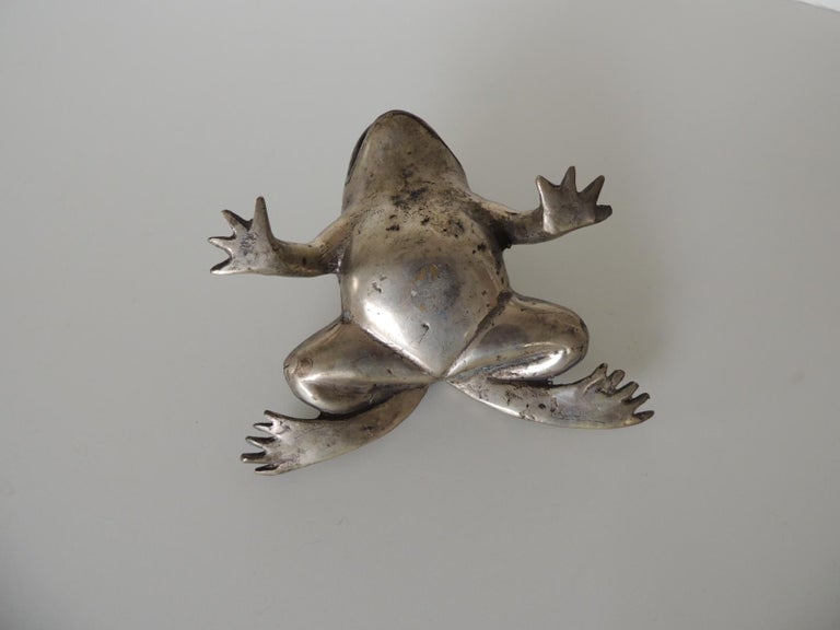 Large Vintage Sterling Silver Plated Frog at 1stDibs