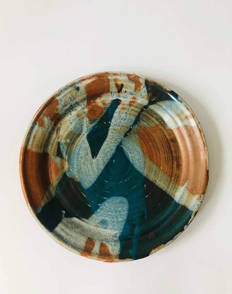 Large Vintage Studio Pottery Plate at 1stDibs