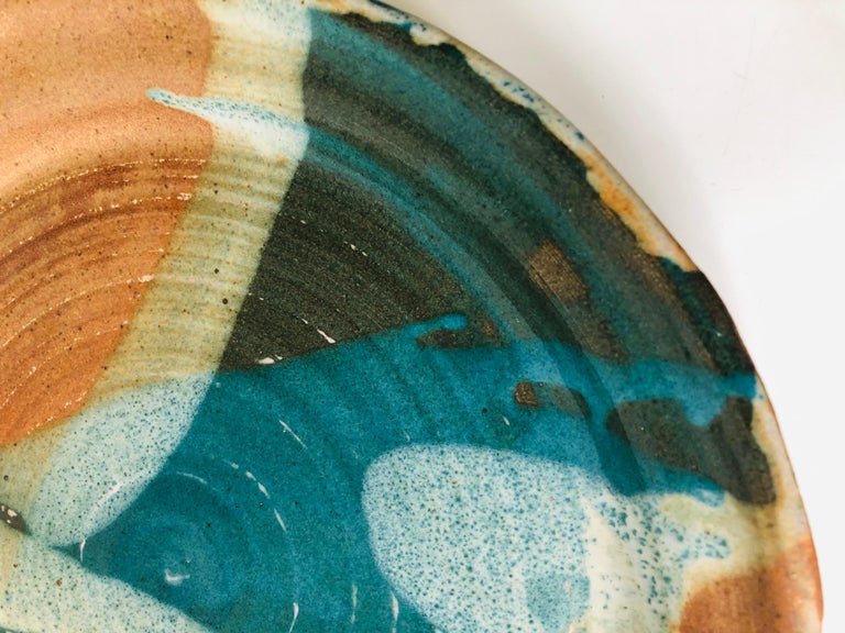 Large Vintage Studio Pottery Plate at 1stDibs
