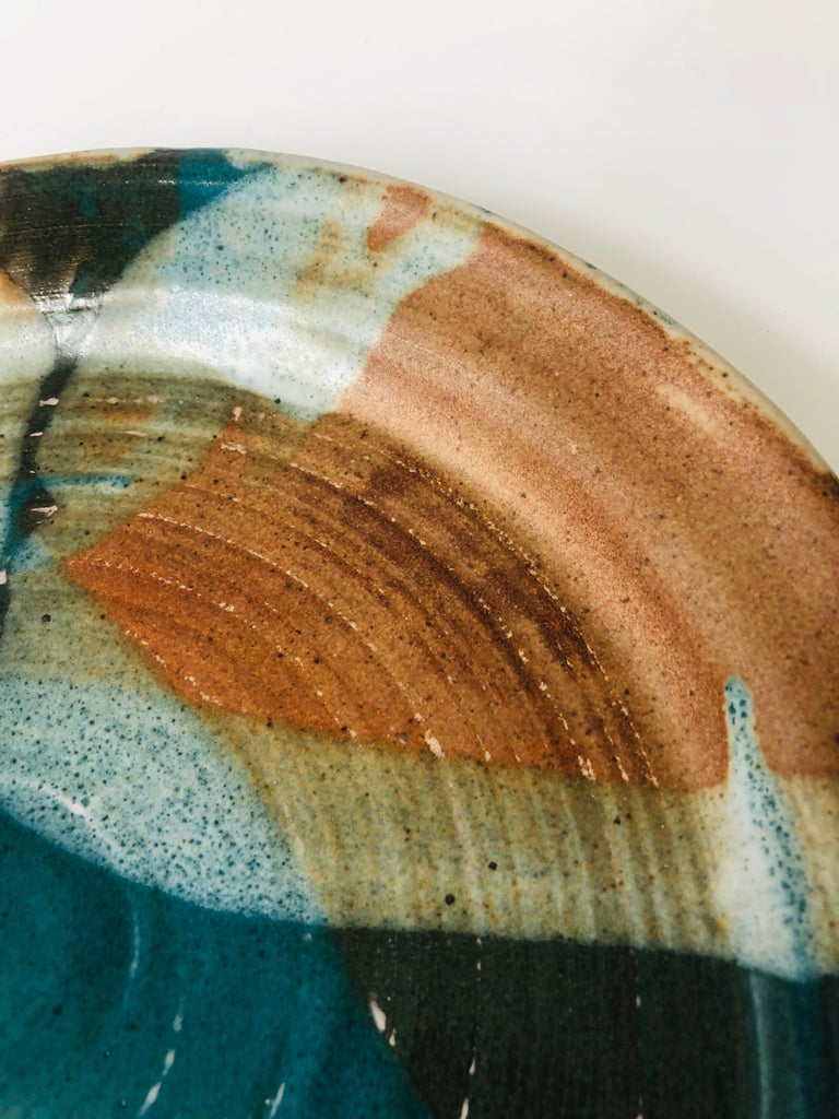 Large Vintage Studio Pottery Plate at 1stDibs