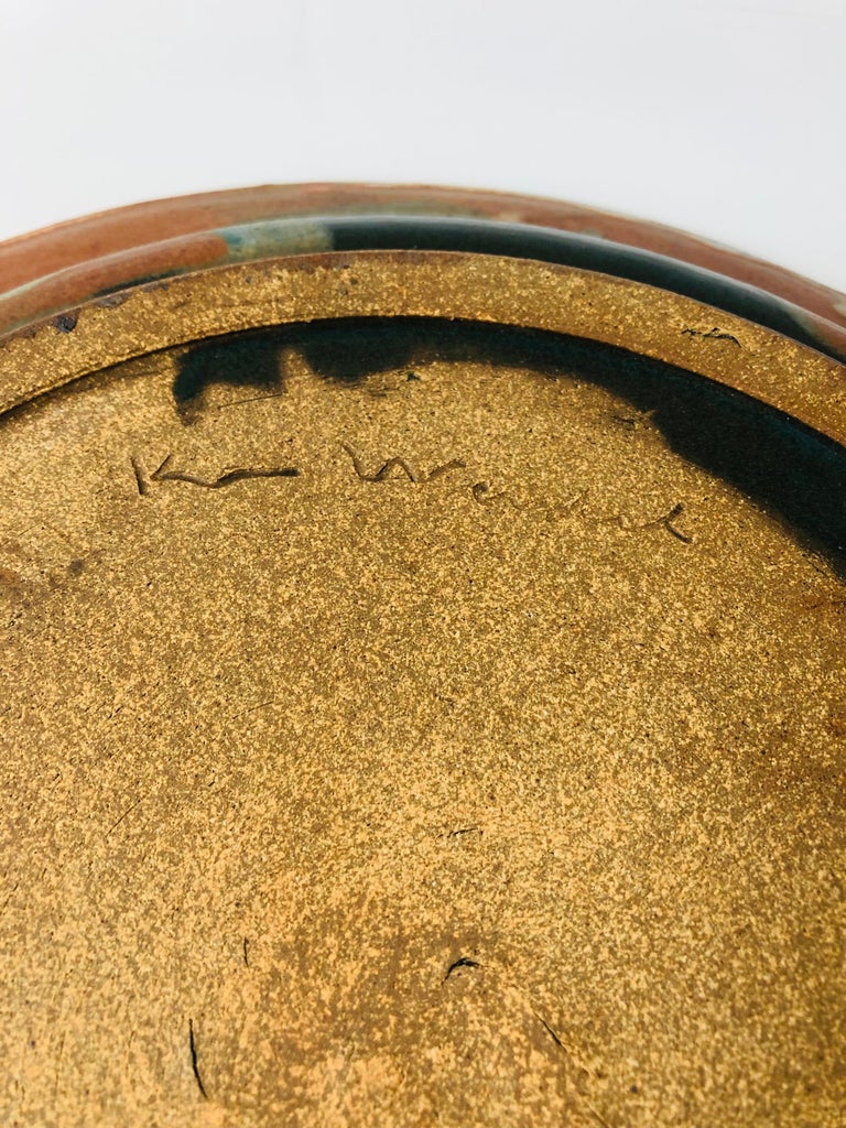 Large Vintage Studio Pottery Plate at 1stDibs