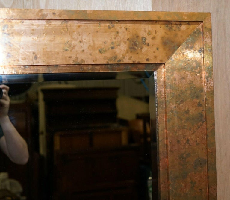 Large Vintage Style Distressed Copper Frame Mirror Bevelled Edge at ...