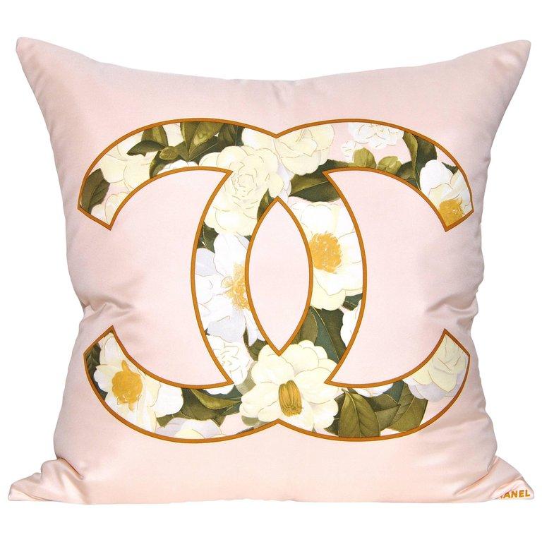 Large Vintage Sugared Almond Pink Floral Chanel Silk Scarf and Irish ...