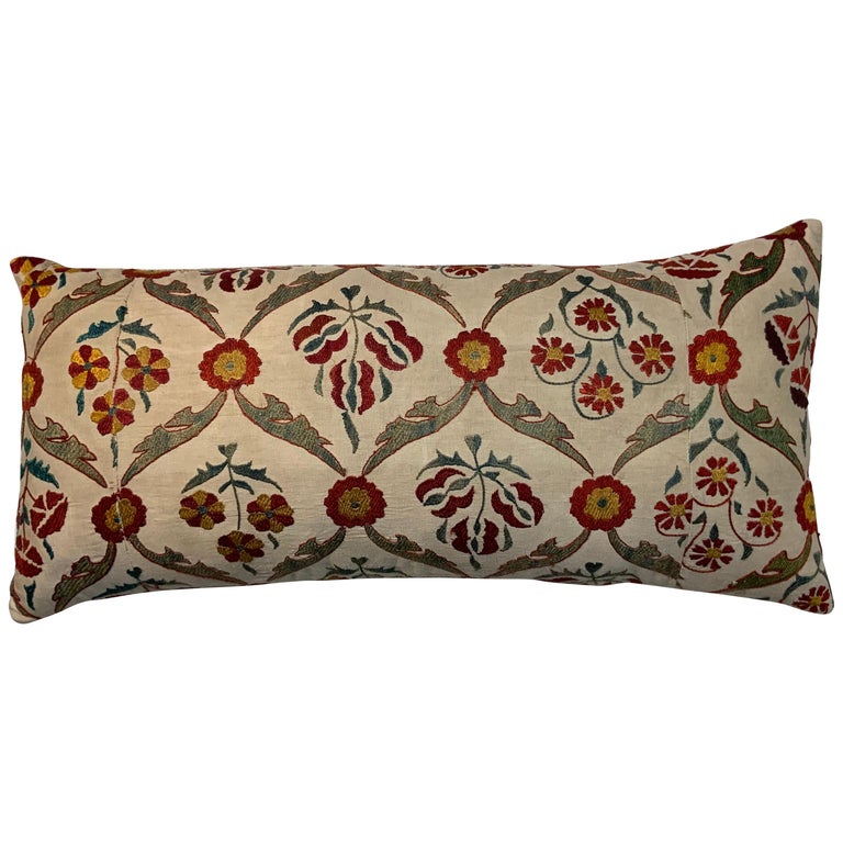 Large Vintage Suzani Pillow at 1stDibs