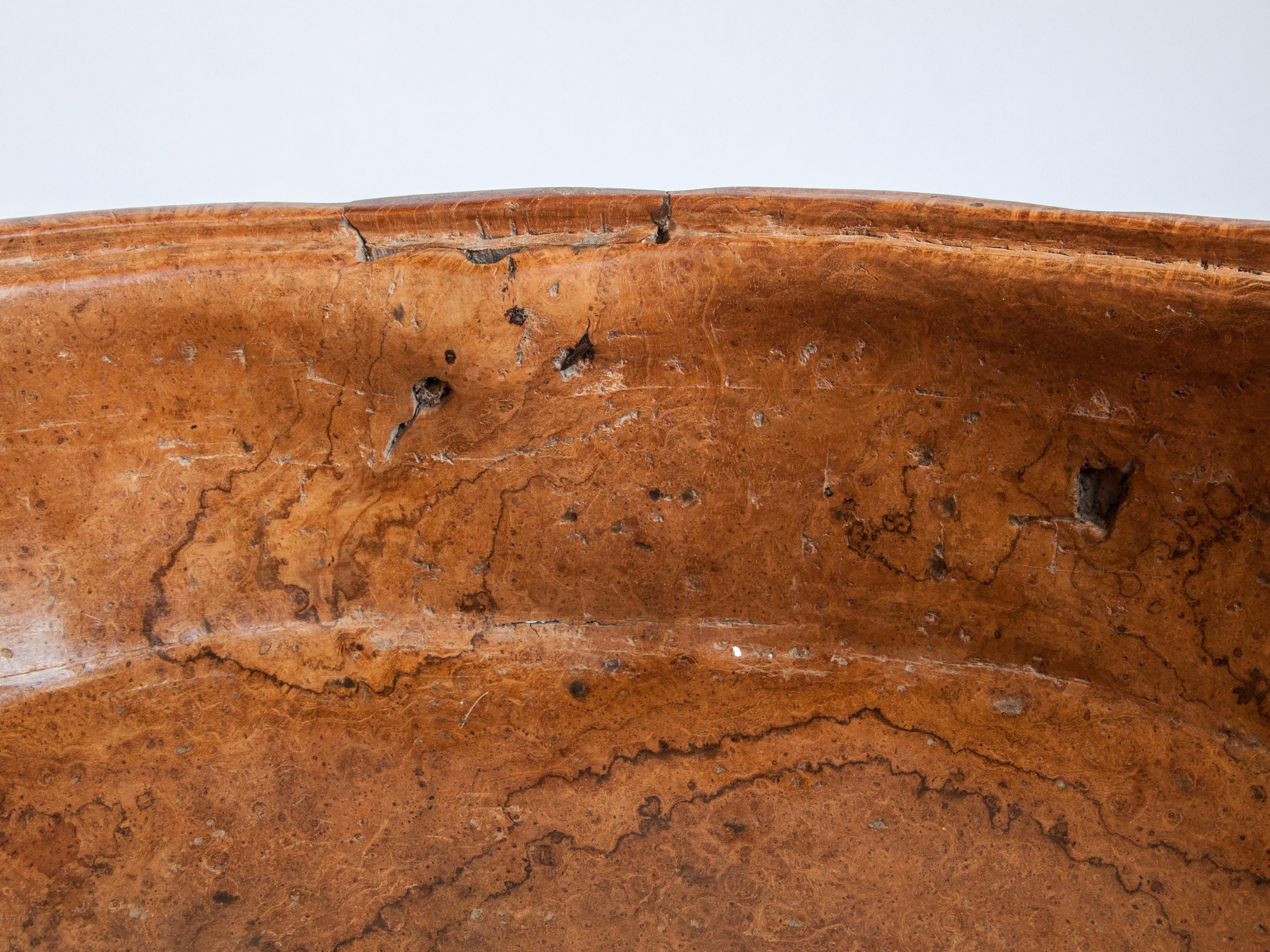 Large Vintage Teak Burl Wood Bowl, Java, Mid-20th Century at 1stDibs