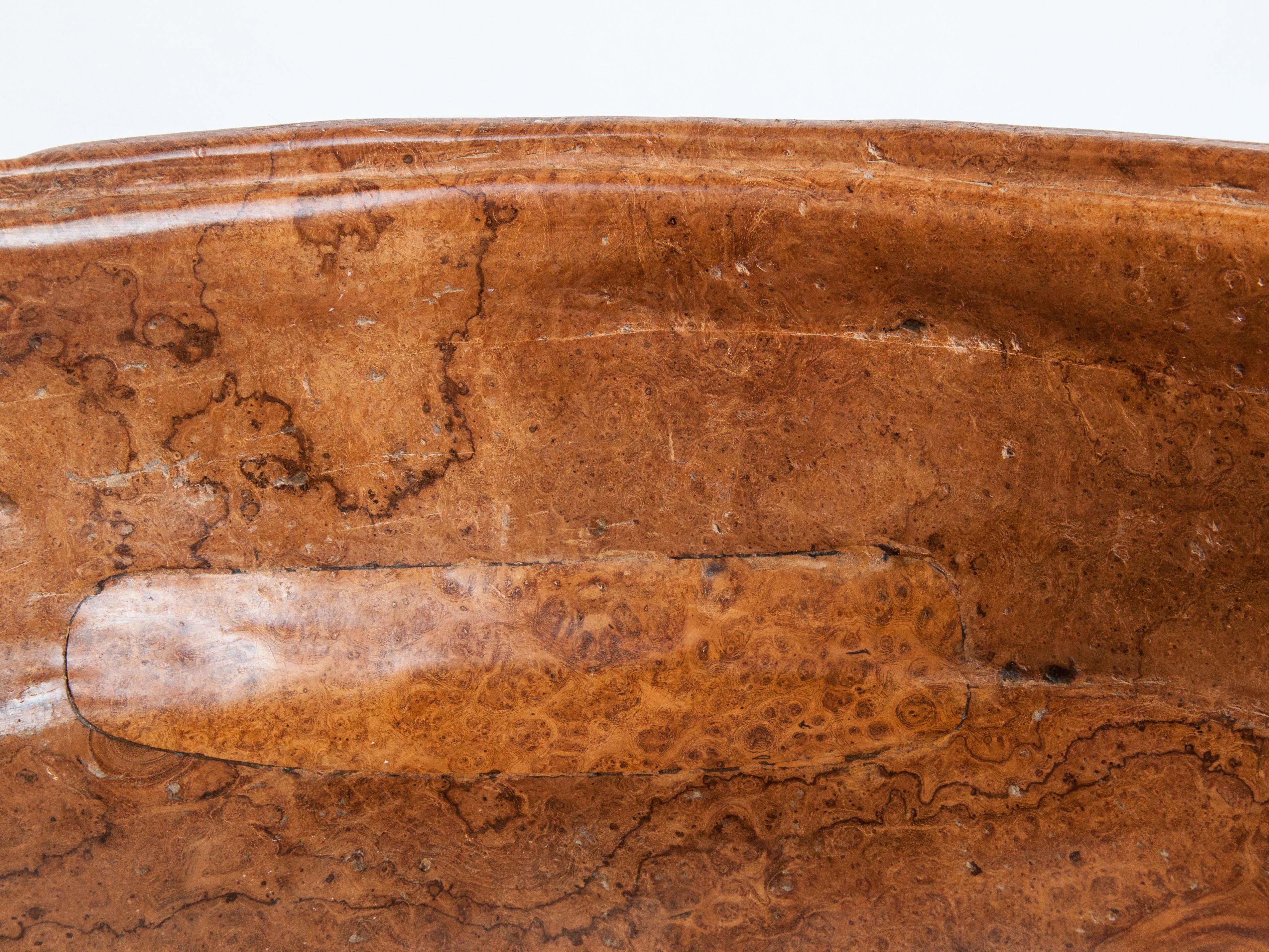 Large Vintage Teak Burl Wood Bowl, Java, Mid-20th Century at 1stDibs