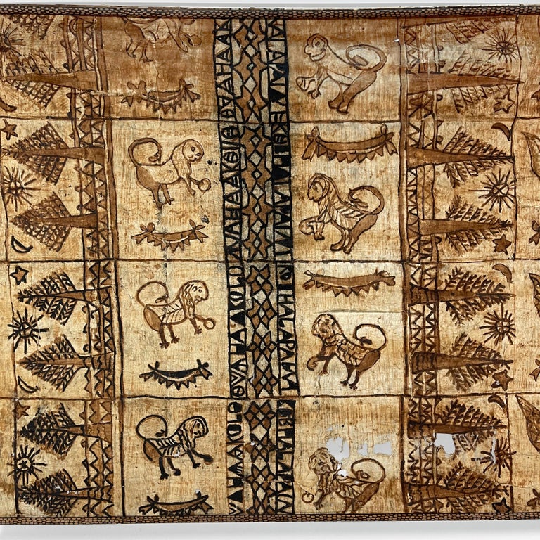 Large Vintage Tongan Tapa Cloth For Sale at 1stDibs