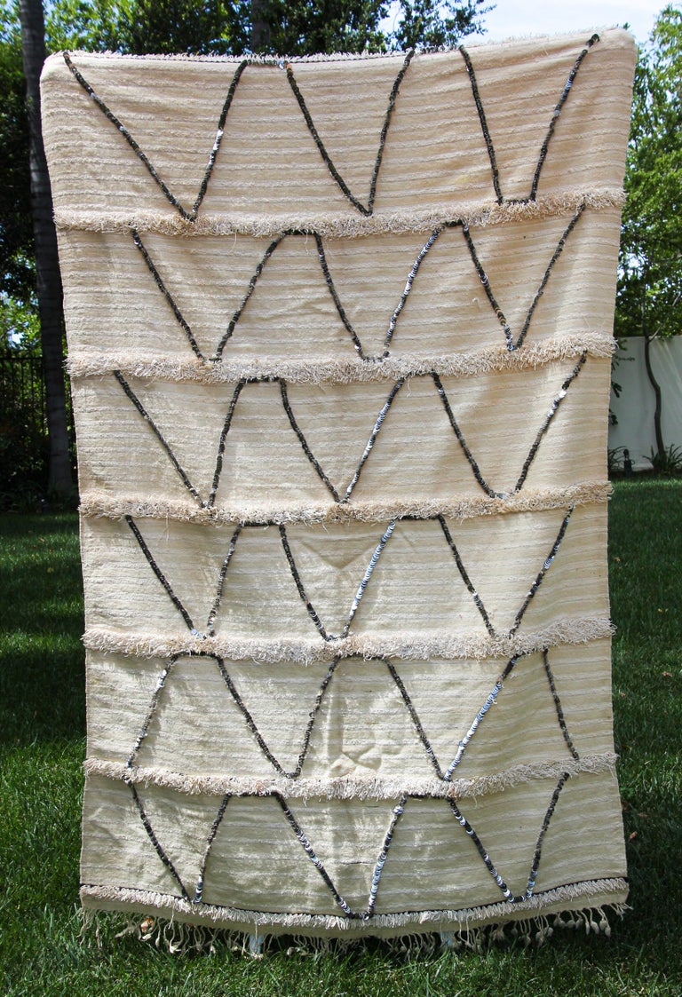 Large Vintage Tribal Moroccan Handcrafted Wedding Blanket Throw with ...
