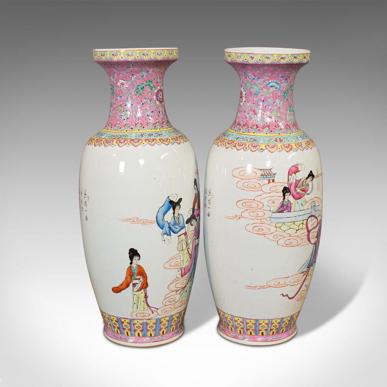 Large Vintage Vases, Oriental, Ceramic, Baluster Urn, Stick Stand, Art ...