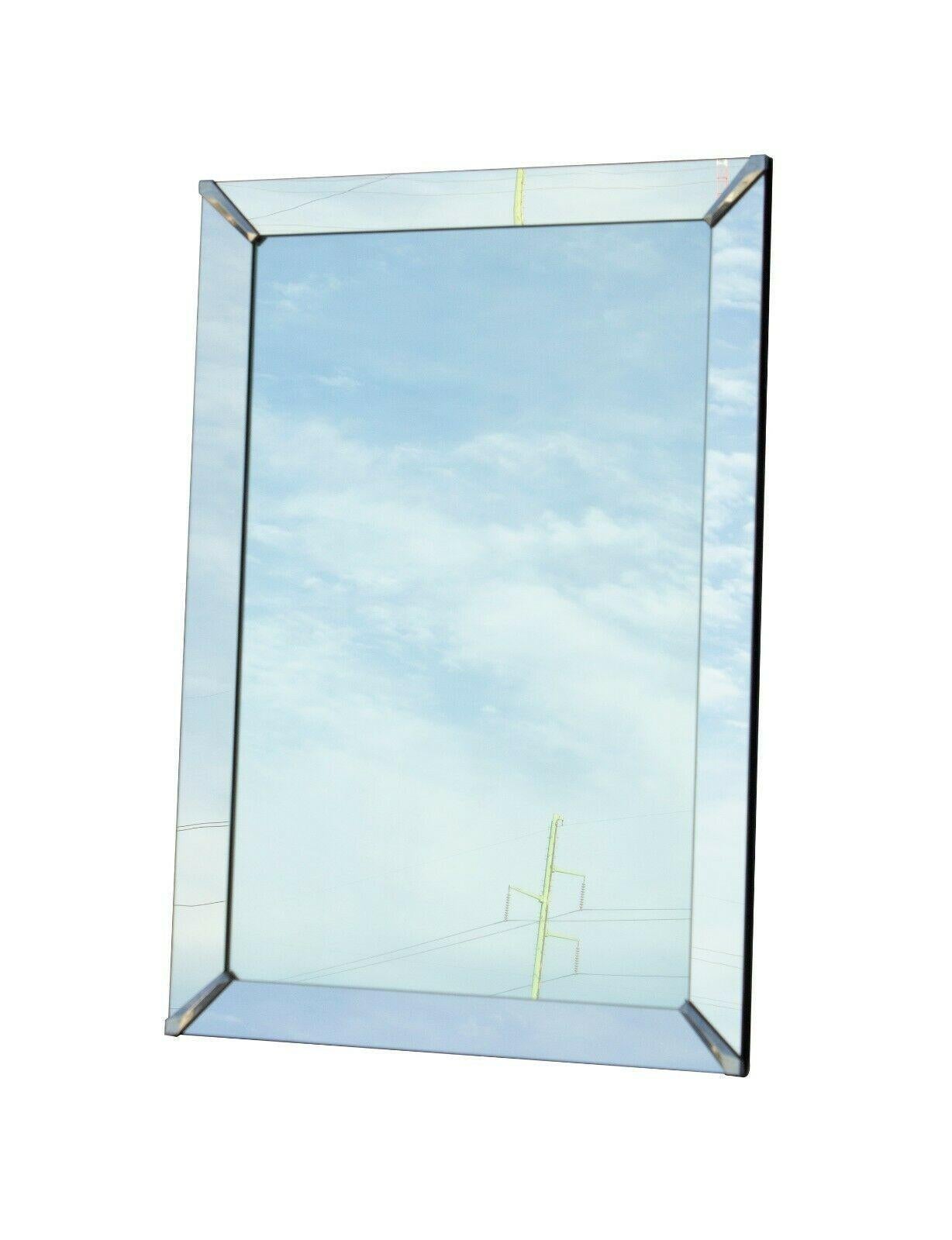 Large Vintage Venetian Glass Style Mirror Rectangular at 1stDibs