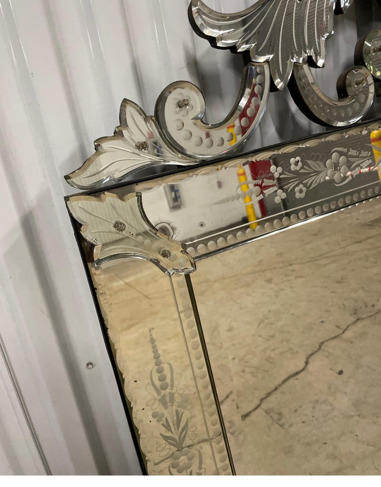 Large Vintage Venetian Mirror For Sale at 1stDibs