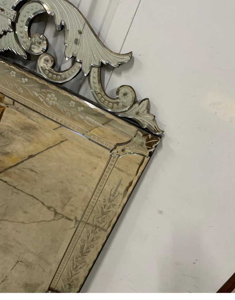 Large Vintage Venetian Mirror For Sale at 1stDibs