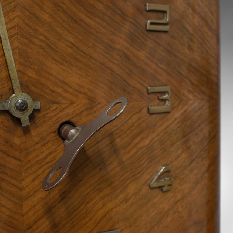 Large Vintage Wall Clock, English, Walnut, Art Deco, Maritime, 8 Day ...