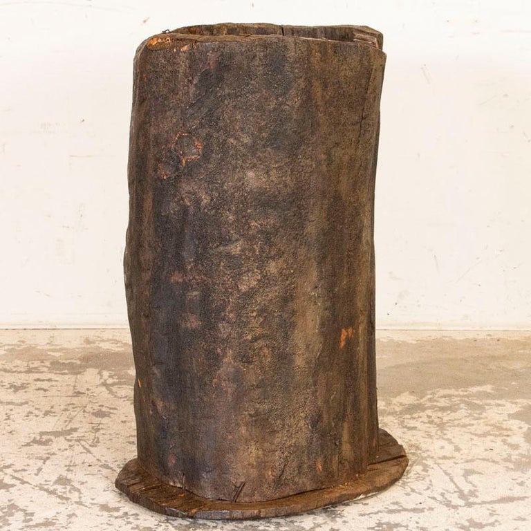 Large Vintage Wood Container Made from Hollowed Out Tree Trunk at ...