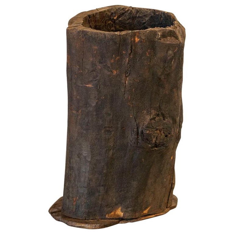Large Vintage Wood Container Made from Hollowed Out Tree Trunk at ...