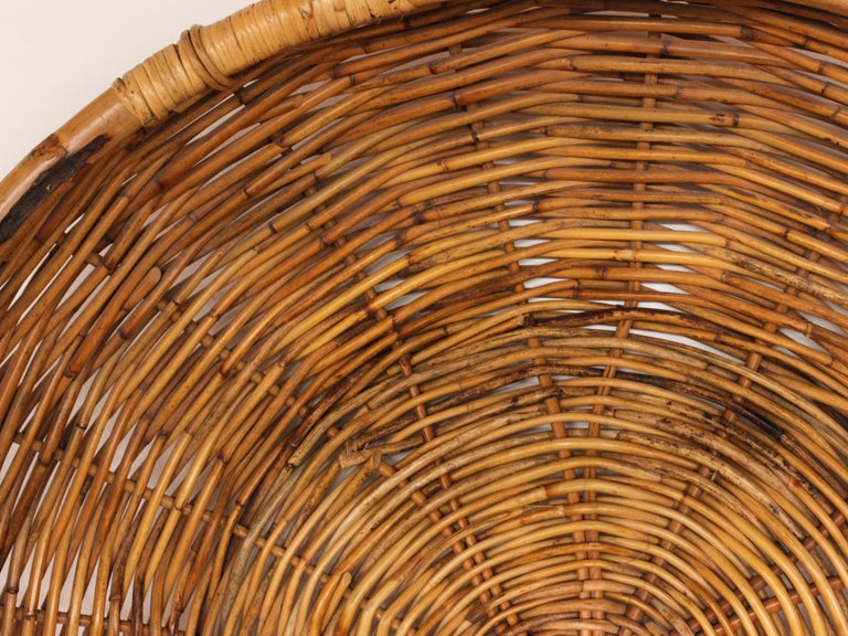 Large Vintage Woven Wall Decorative Basket For Sale at 1stDibs