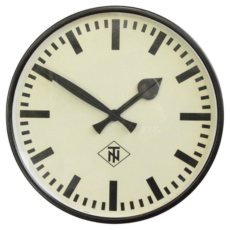 Large Wall Clock by TN, Circa 1950s at 1stDibs
