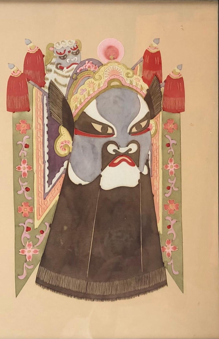 Large Wall Hanging Mixed Media of 5 Ceremonial Deity Masks For Sale at ...