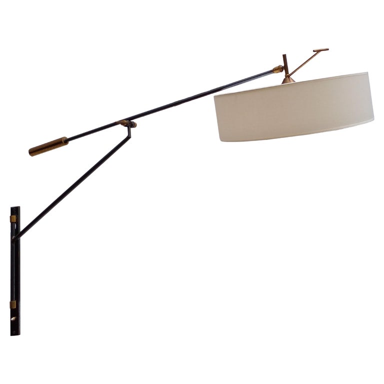 Large Wall Lamp with Counterweight from Maison Arlus, France, 1960 For ...