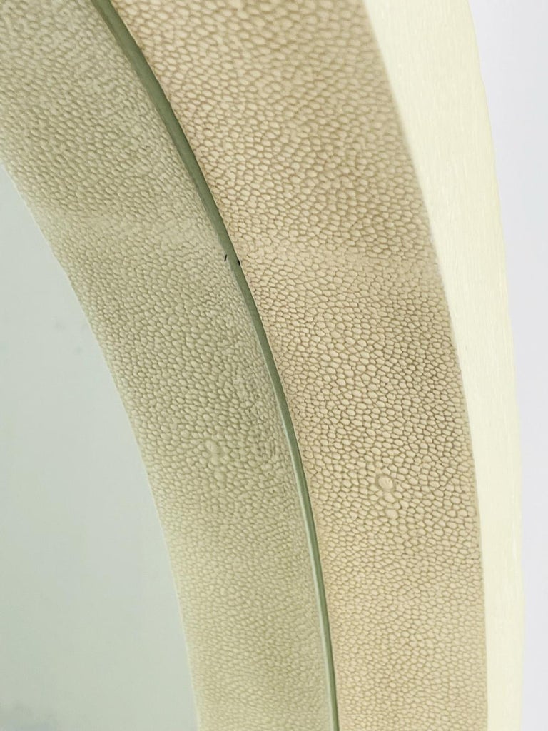 Large Wall Mirror in Wood and Faux Shagreen by Palecek For Sale at 1stDibs