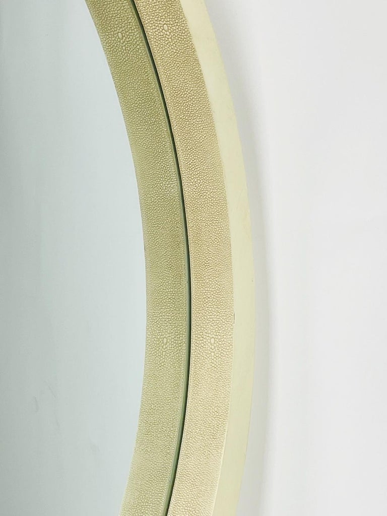 Large Wall Mirror in Wood and Faux Shagreen by Palecek For Sale at 1stDibs