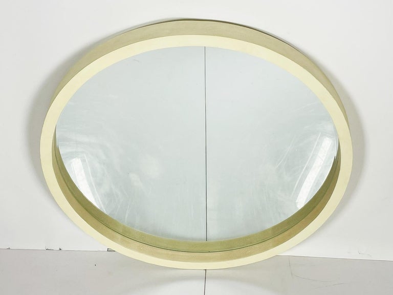 Large Wall Mirror in Wood and Faux Shagreen by Palecek For Sale at 1stDibs
