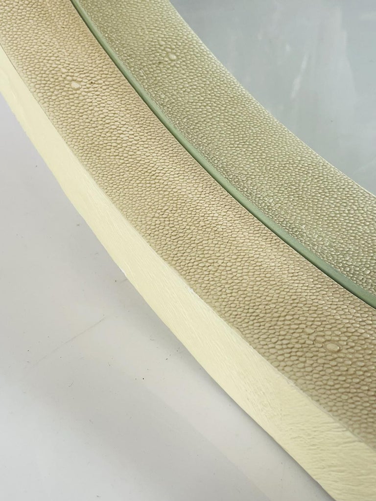 Large Wall Mirror in Wood and Faux Shagreen by Palecek For Sale at 1stDibs