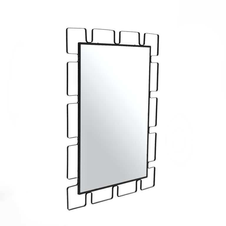 Large Wall Mirror with Wrought Iron Frame at 1stDibs | iron frame mirror