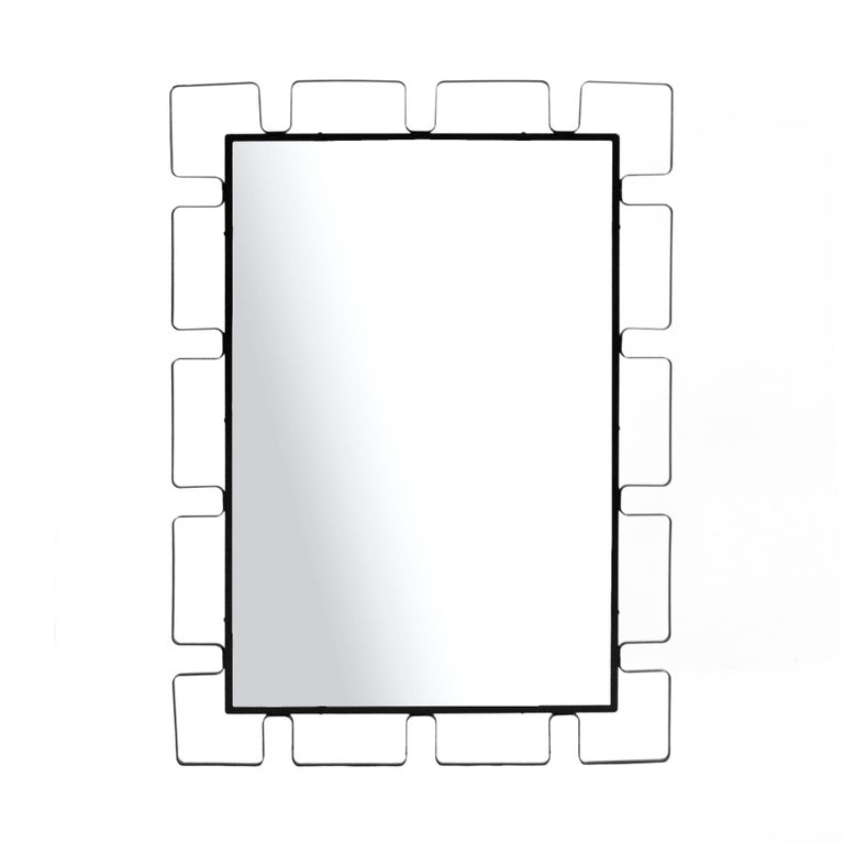 Large Wall Mirror with Wrought Iron Frame at 1stDibs | iron frame mirror