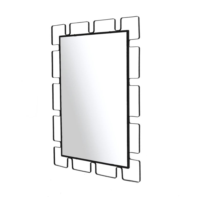 Large Wall Mirror with Wrought Iron Frame at 1stDibs | iron frame mirror