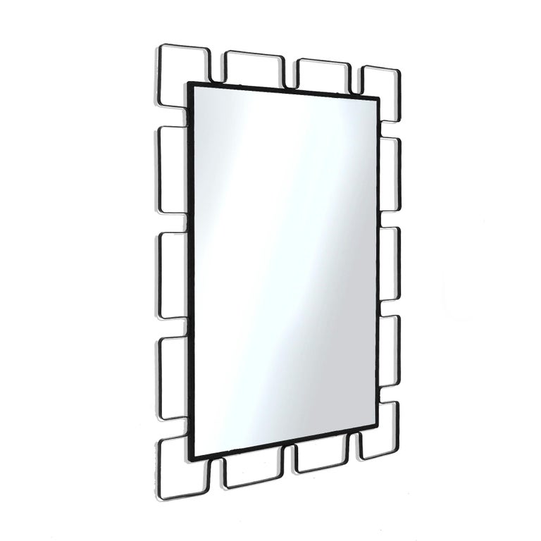 Large Wall Mirror with Wrought Iron Frame at 1stDibs | iron frame mirror