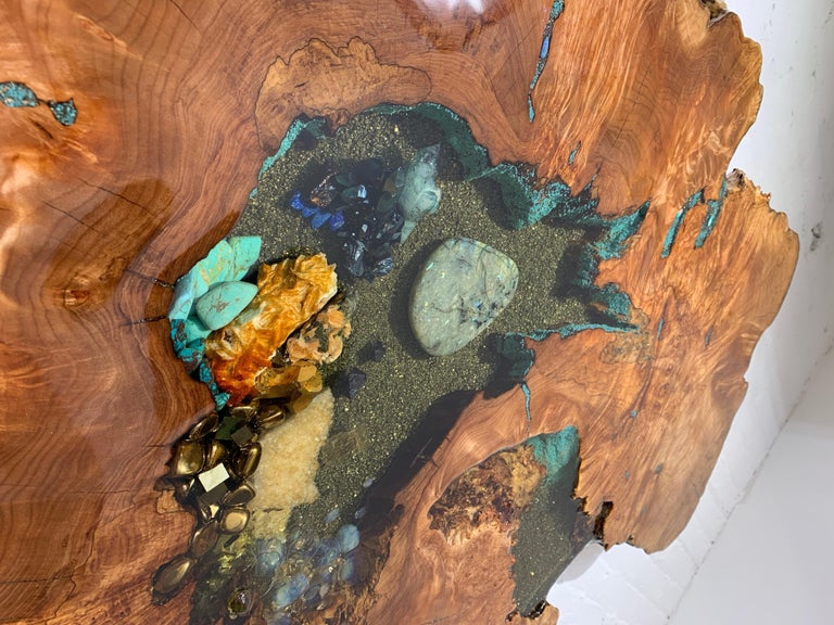 Sculpture in Wood with Crystal and Gemstone Inlay at 1stDibs | how to ...