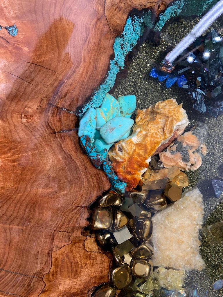 Sculpture in Wood with Crystal and Gemstone Inlay at 1stDibs | how to ...