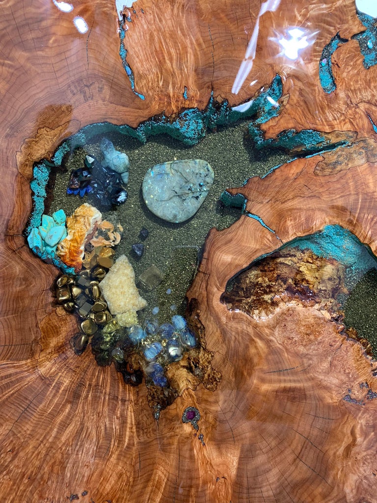 Sculpture in Wood with Crystal and Gemstone Inlay at 1stDibs | how to ...