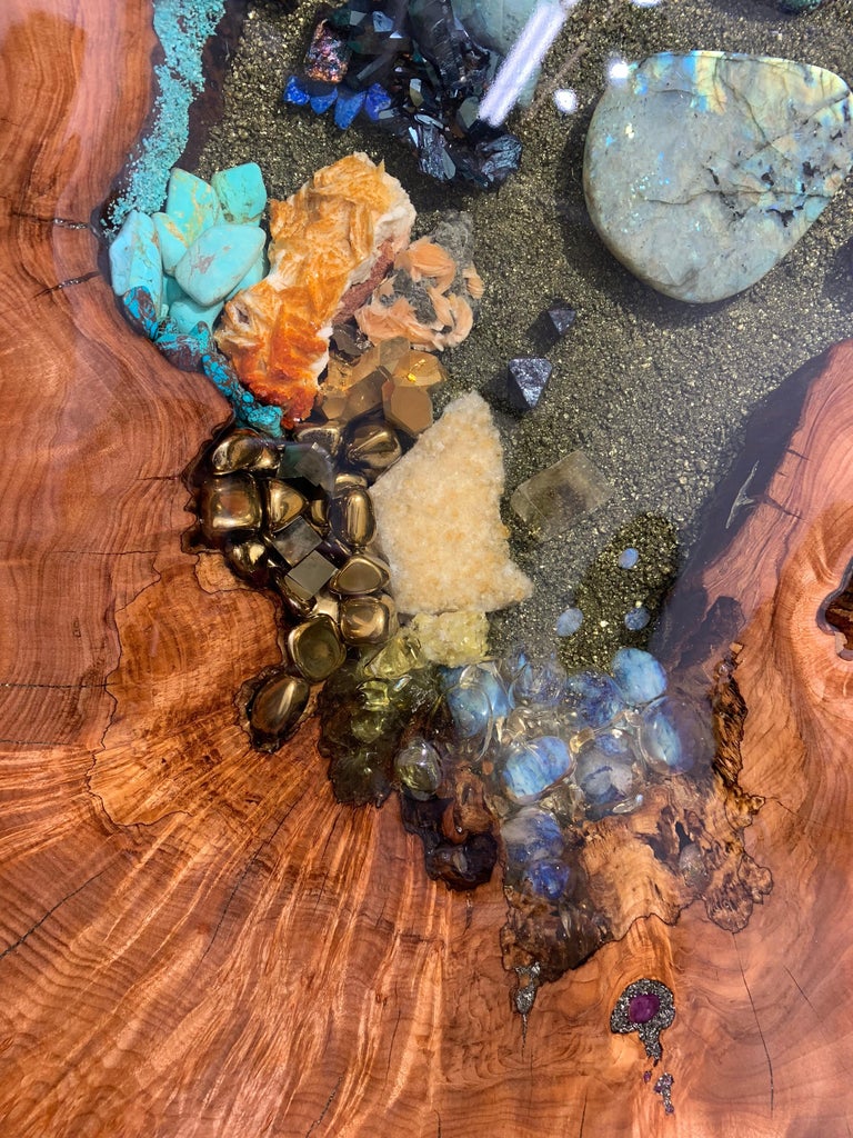 Sculpture in Wood with Crystal and Gemstone Inlay at 1stDibs | how to ...