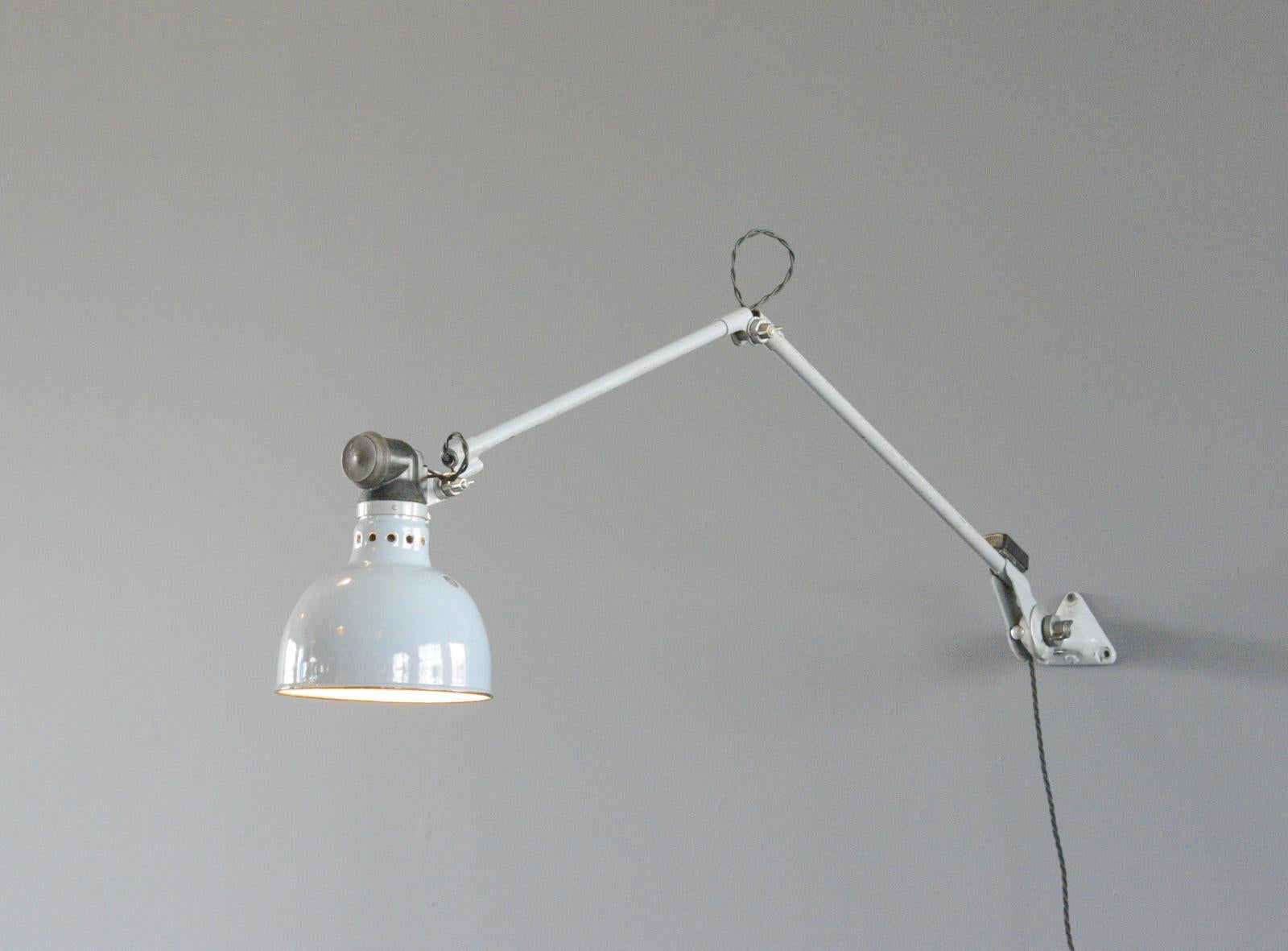 Large Wall Mounted Task Lamp By Rademacher Circa 1930s For Sale at 1stDibs
