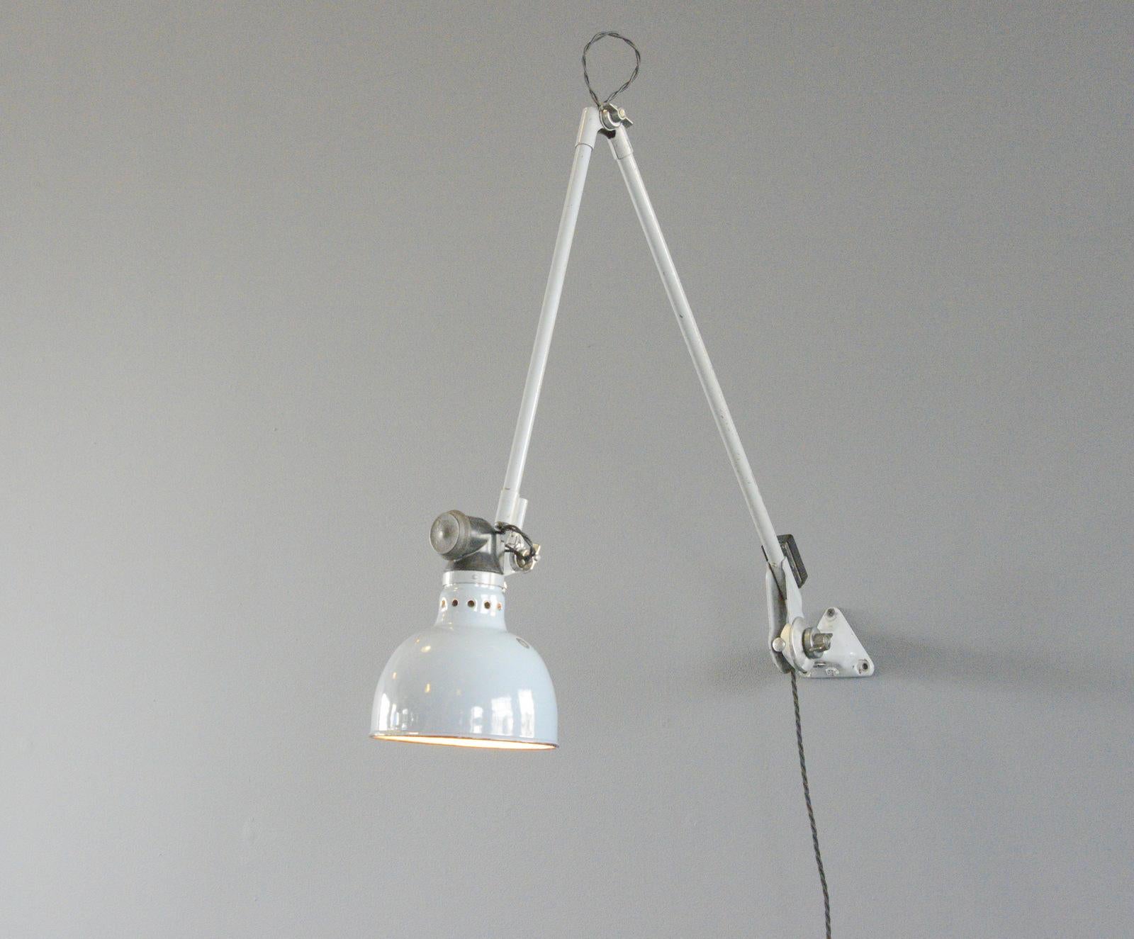 Large Wall Mounted Task Lamp By Rademacher Circa 1930s For Sale at 1stDibs