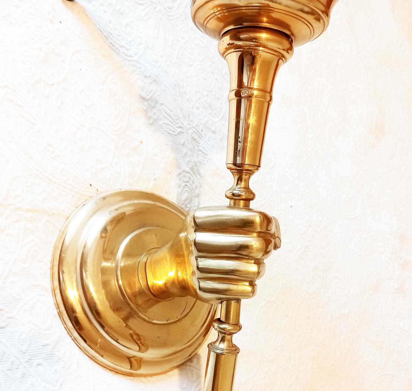 Wall Sconce Art Deco Size 76cm Fist or Hand Holding Torch Early 20thC ...