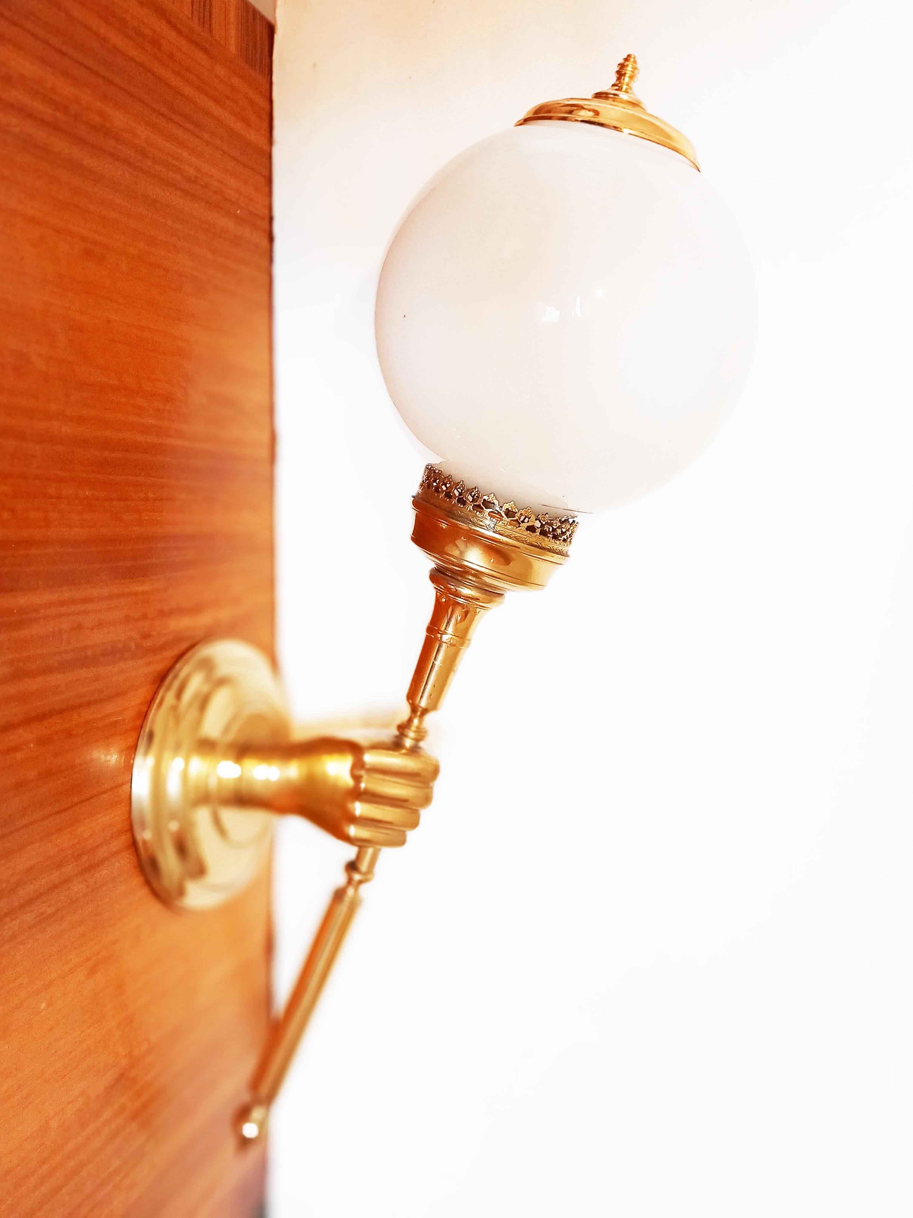Wall Sconce Art Deco Size 76cm Fist or Hand Holding Torch Early 20thC ...