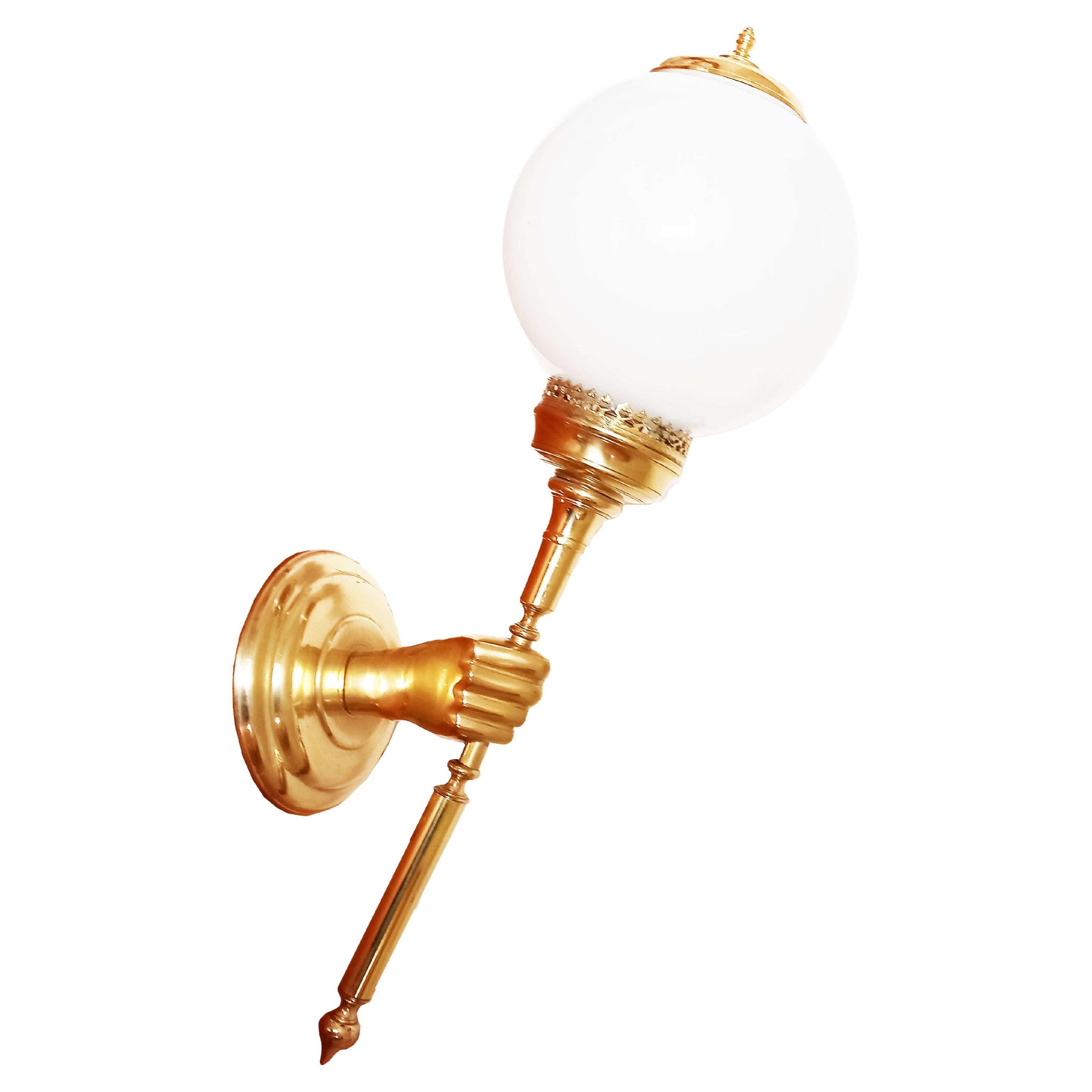 Wall Sconce Art Deco Size 76cm Fist or Hand Holding Torch Early 20thC ...