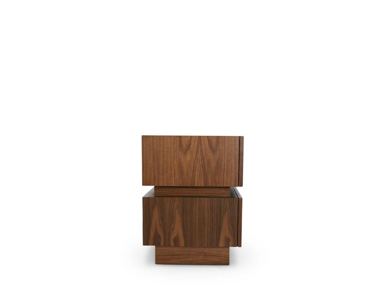 Large Walnut Stacked Box Nightstand by Lawson-Fenning For Sale at 1stDibs