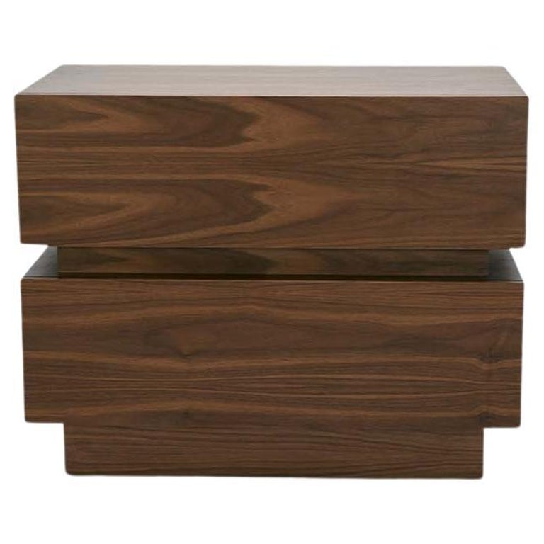 Large Walnut Stacked Box Nightstand by Lawson-Fenning For Sale at 1stDibs
