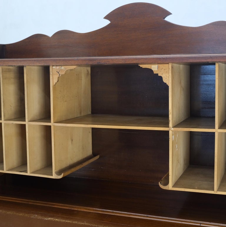 Large Walnut Victorian Secretary Bureau Cabinet Letter Shelves Bottom ...