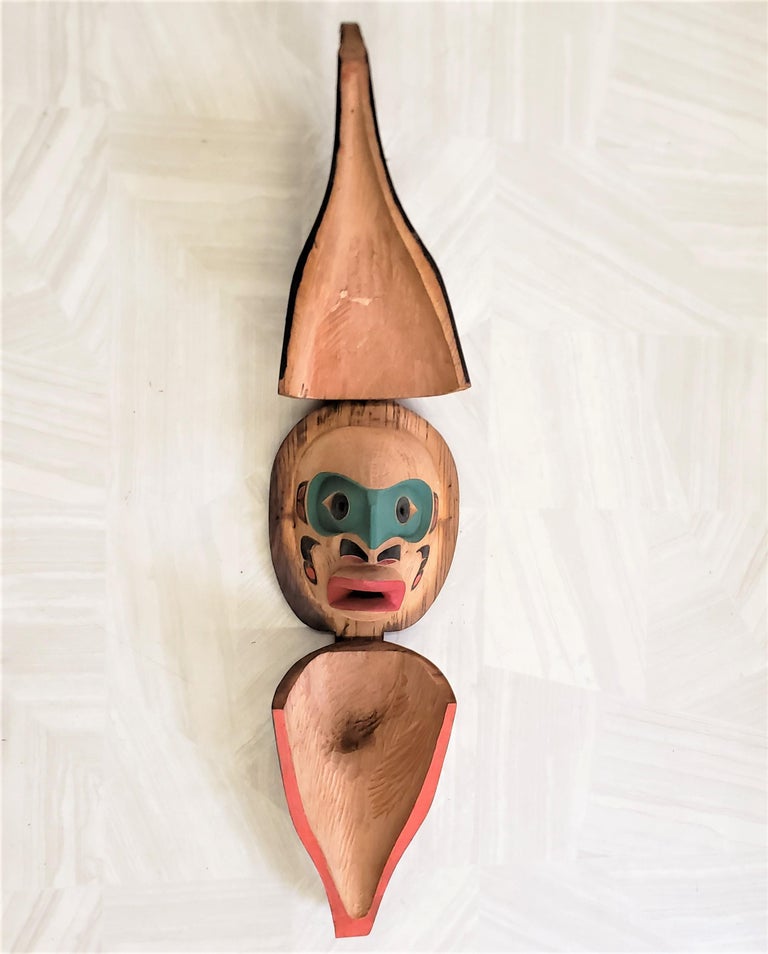 Large West Coast Haida Styled Indigenous Folk Art Carved Mask or Wall ...