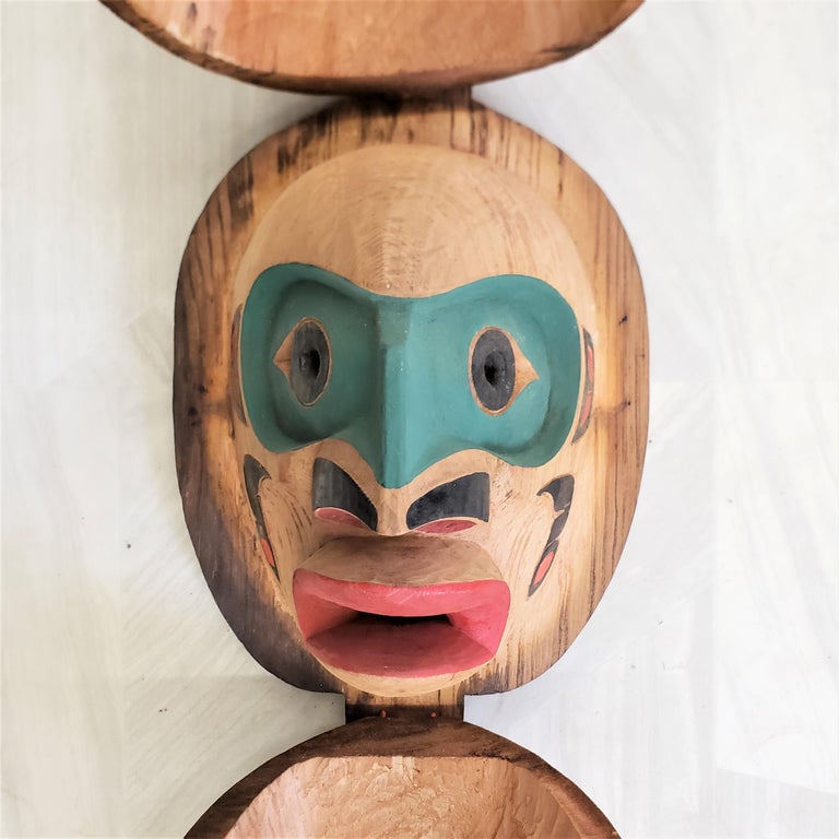 Large West Coast Haida Styled Indigenous Folk Art Carved Mask or Wall ...